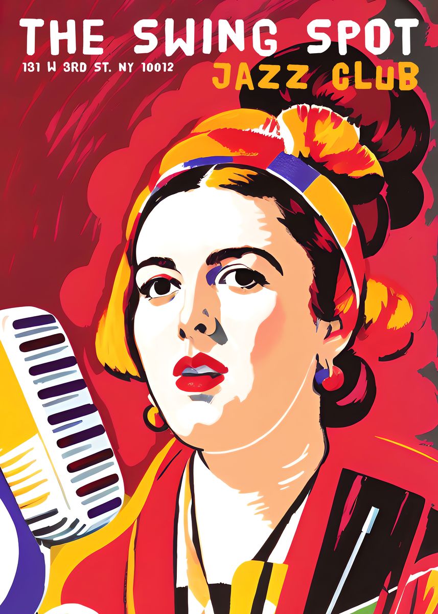 'The Swing Spot Jazz Club' Poster, picture, metal print, paint by BluePinkPanther | Displate