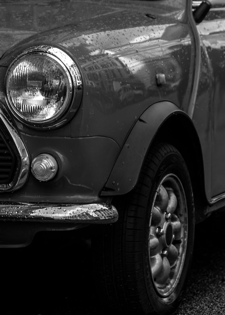 'Vintage Mini Car headlight' Poster, picture, metal print, paint by ...