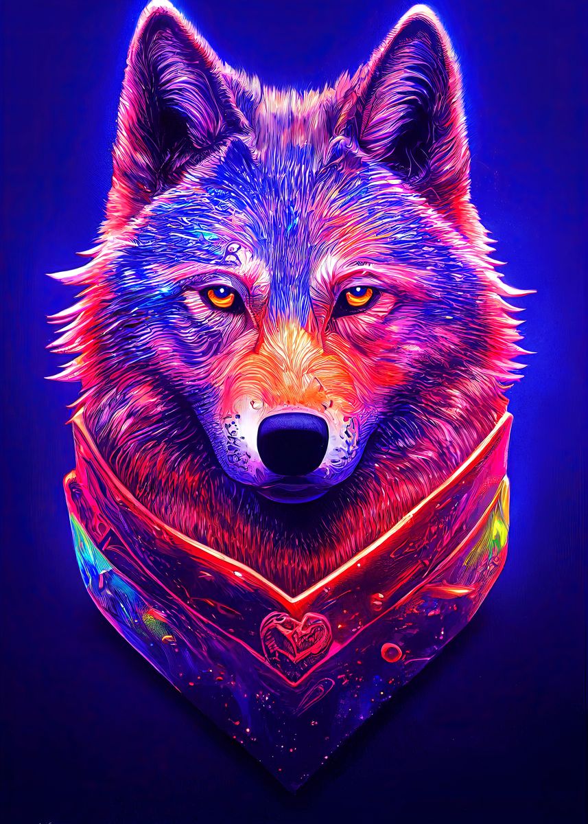 'Wolf 1' Poster, picture, metal print, paint by Ralph Frankenberg ...