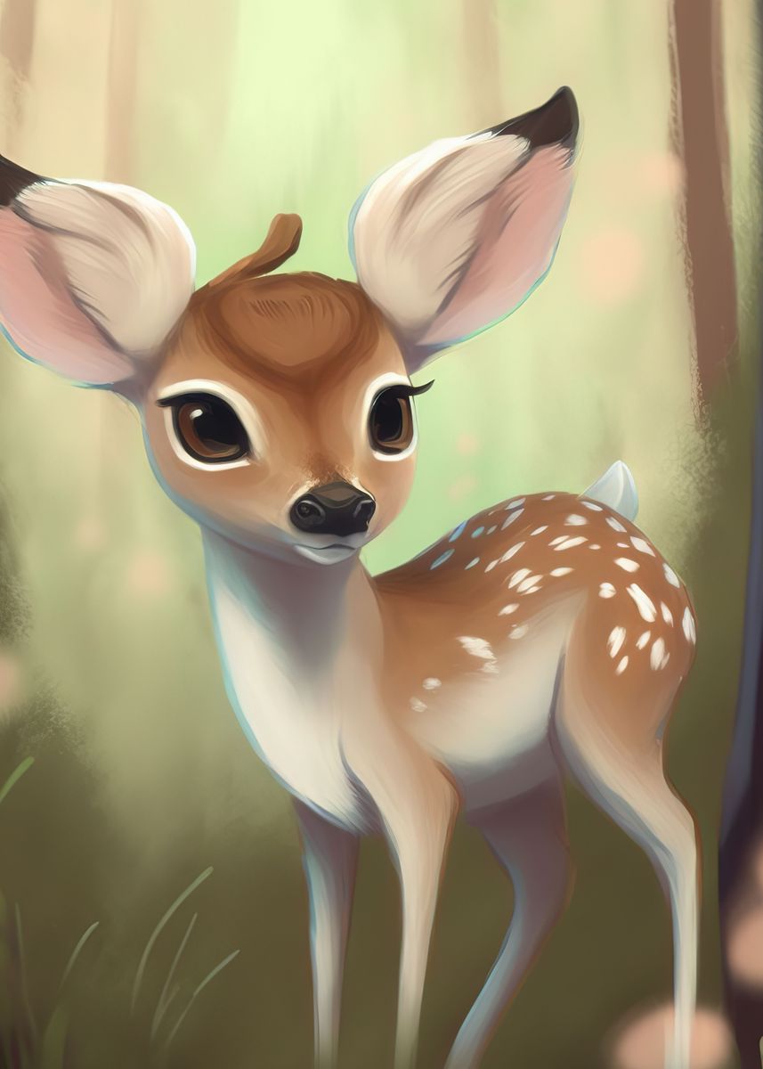 'cute Fawn ' Poster, picture, metal print, paint by laney tess | Displate