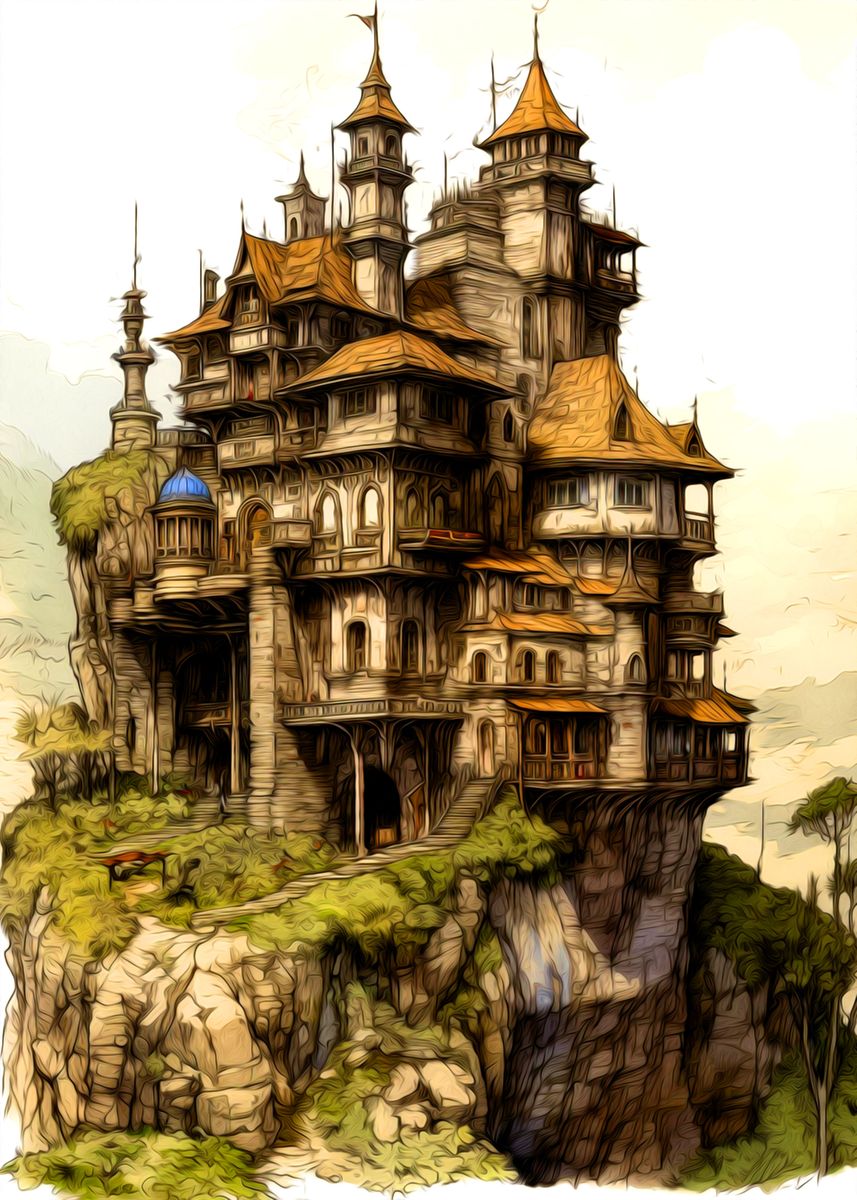 'Castle Painting' Poster, picture, metal print, paint by berry nguyen ...