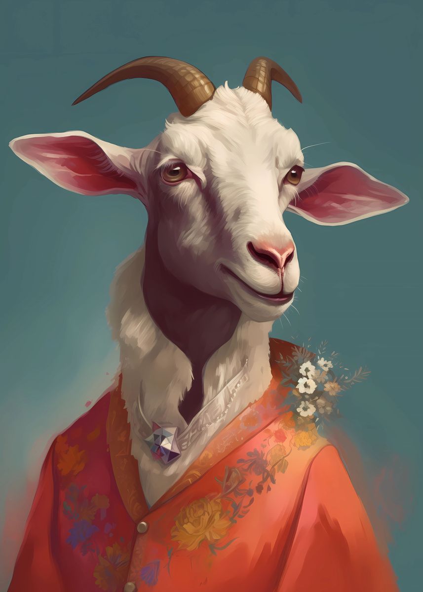 'Goat Mystical beings' Poster, picture, metal print, paint by Aurora ...