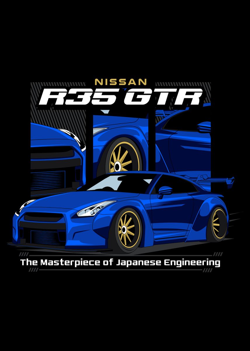 'JDM R35 Car' Poster, picture, metal print, paint by Adam Project ...