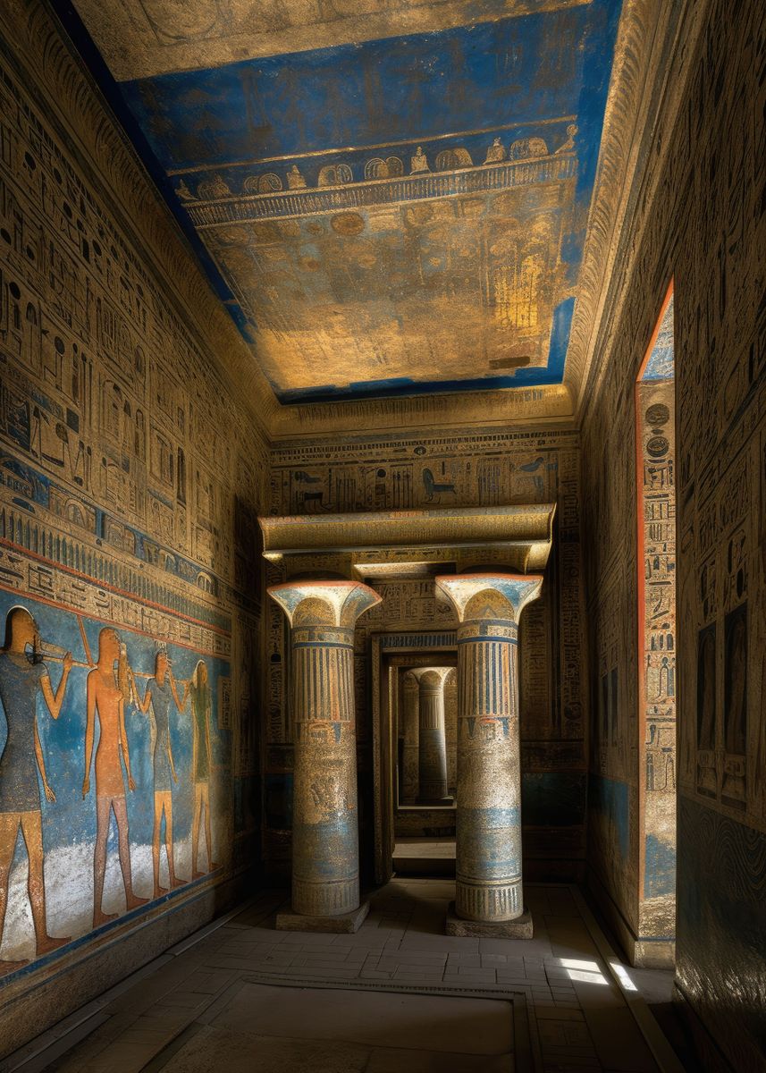 'Temple of Seti I' Poster, picture, metal print, paint by Morphic ...