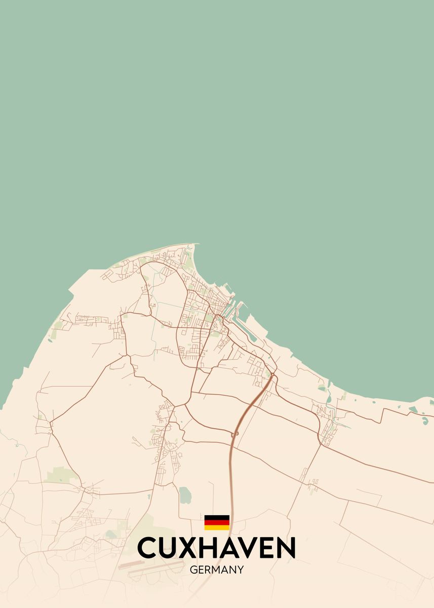 'Cuxhaven DE' Poster, picture, metal print, paint by IMR Designs | Displate