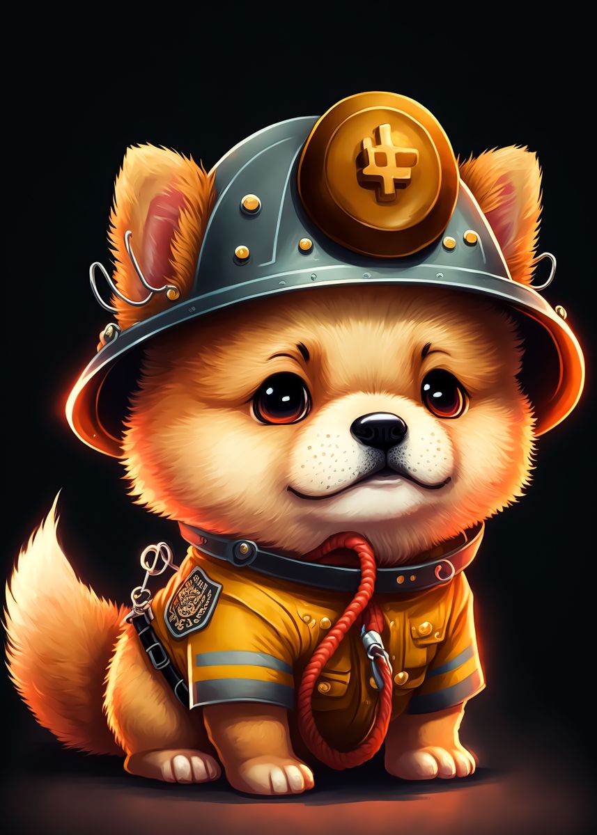 'Dog Firefighter' Poster, picture, metal print, paint by Luke Emery ...