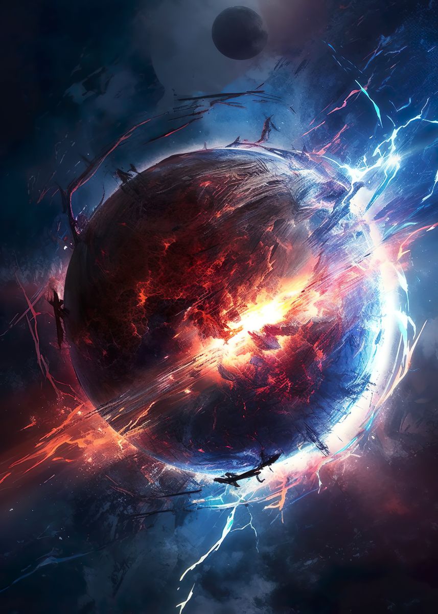 'Electrified Planet' Poster, picture, metal print, paint by ...