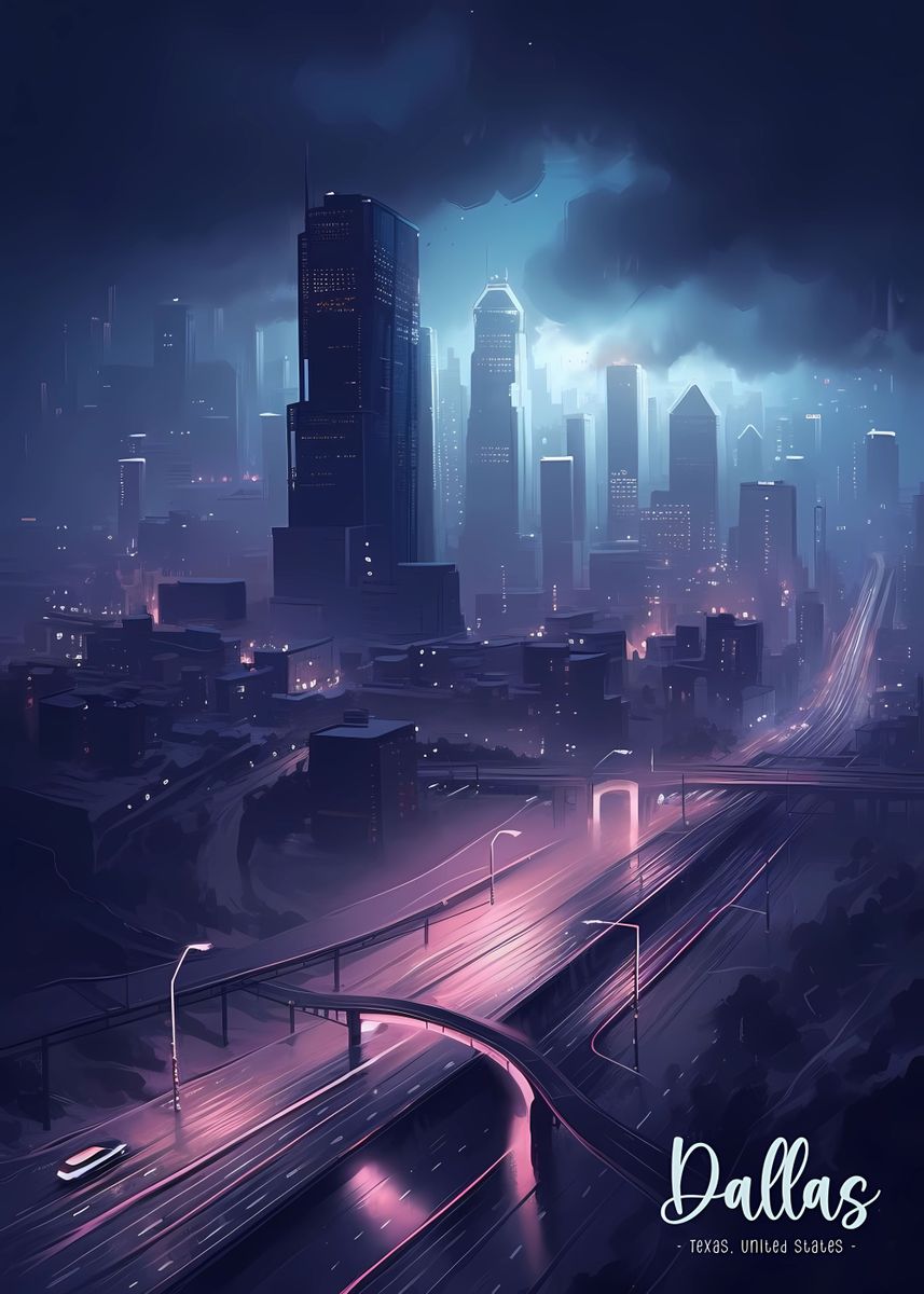 'Dallas Urban landscape' Poster by Parker World | Displate