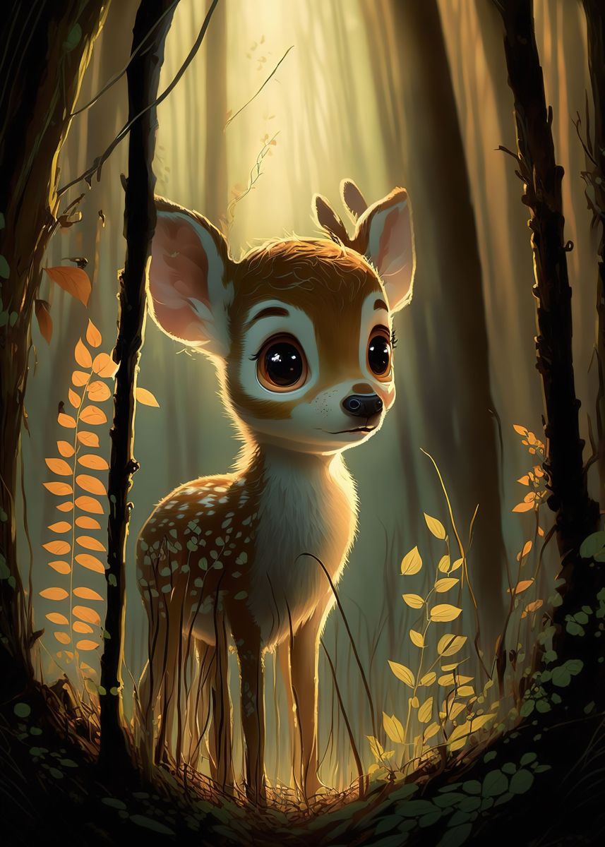 'cute Fawn ' Poster, picture, metal print, paint by laney tess | Displate