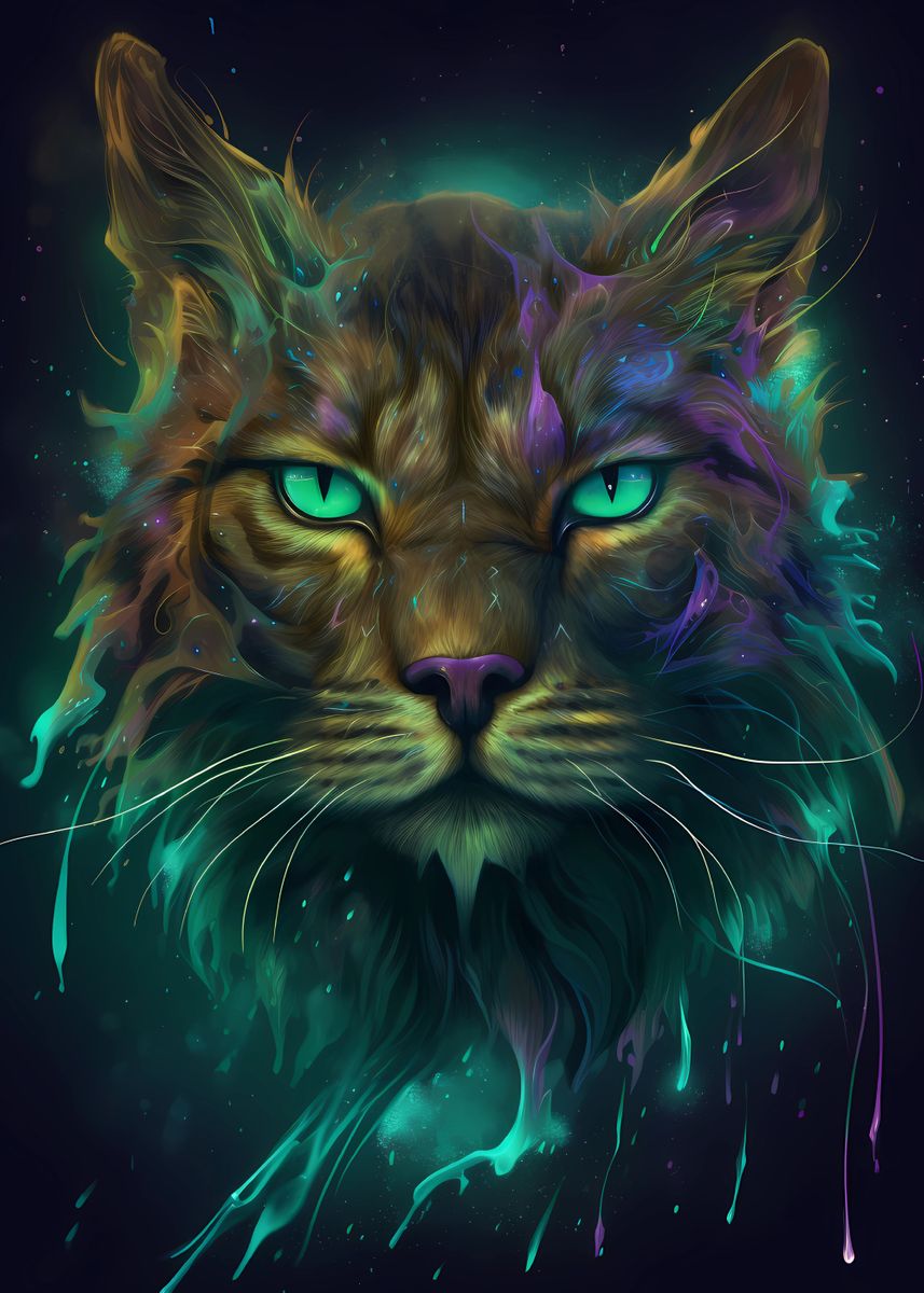 'Lynx Mythical adventure' Poster, picture, metal print, paint by Rhyan ...