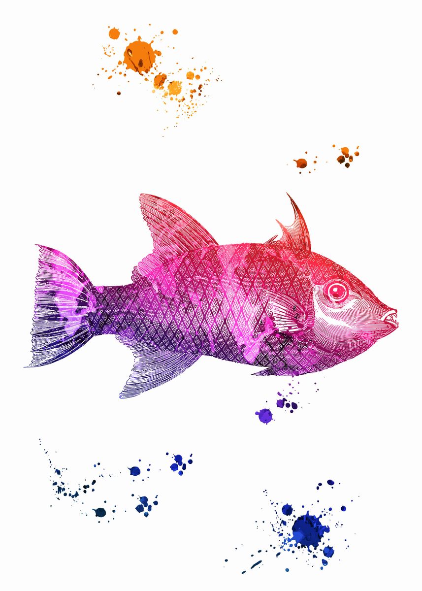 'Tropical fish' Poster, picture, metal print, paint by Morgan Moorhead ...