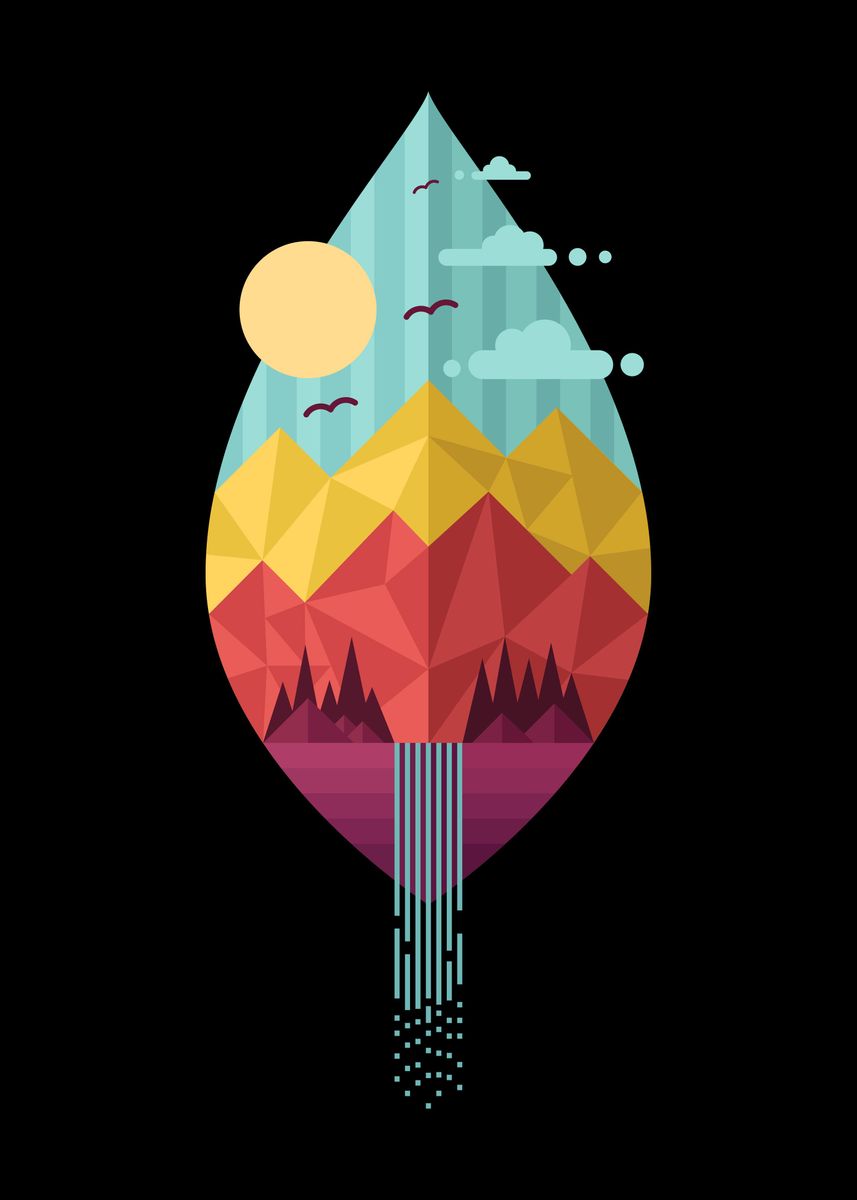 'Geometric Nature ' Poster, picture, metal print, paint by sachpica ...