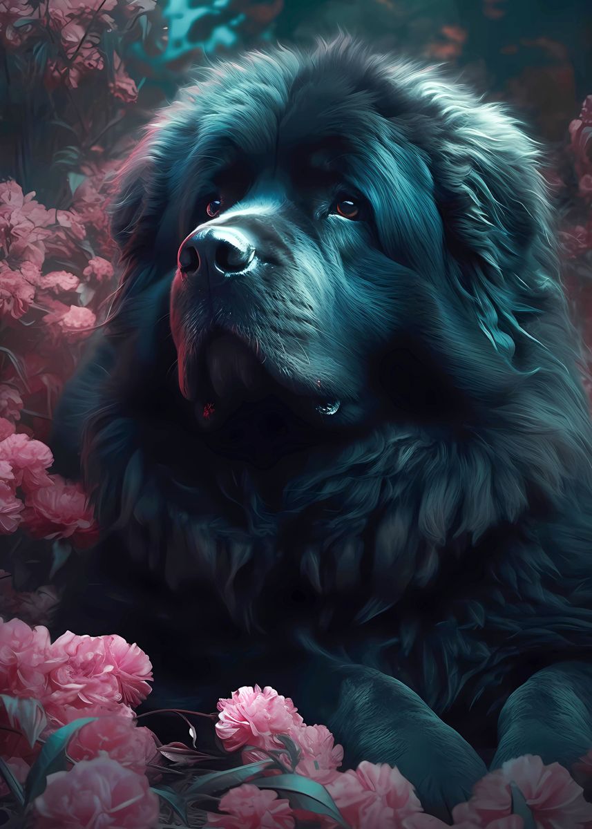 'Newfoundland Dog Dream' Poster, picture, metal print, paint by ...