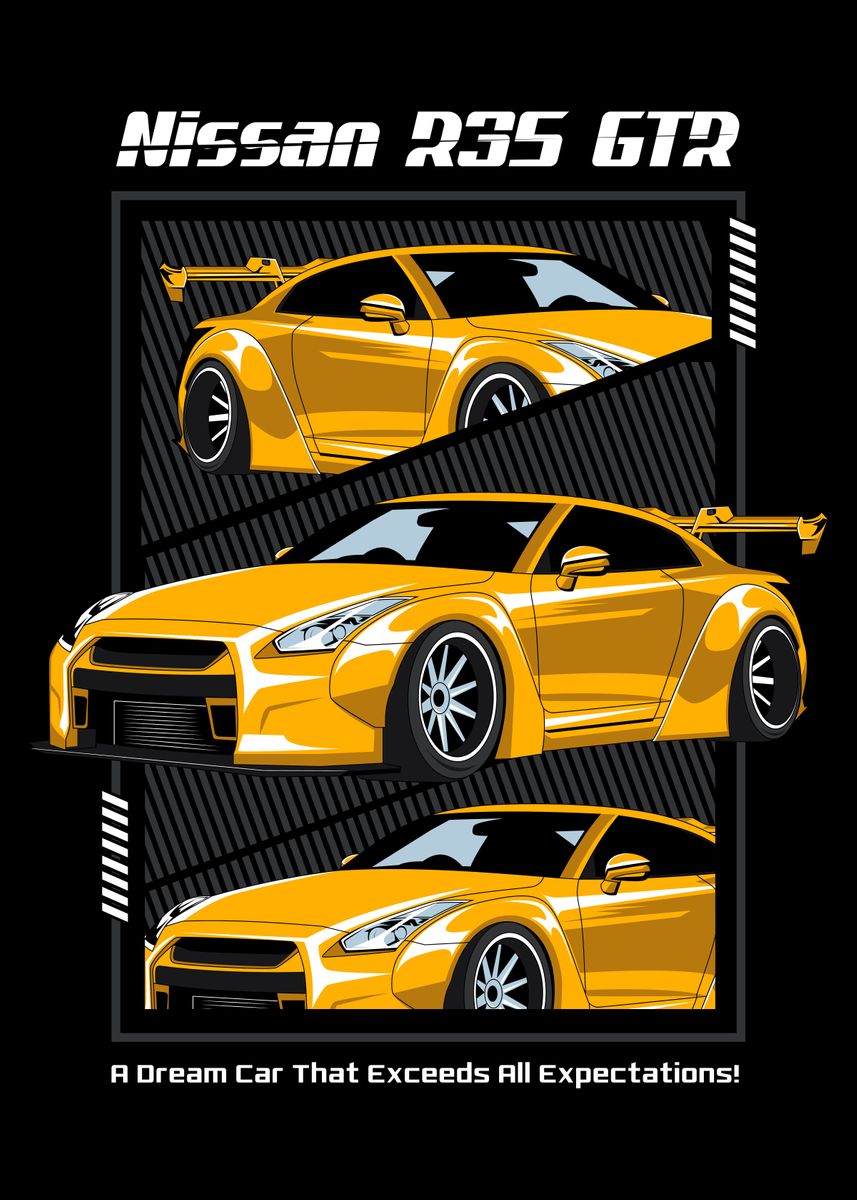 'JDM R35 Car' Poster, picture, metal print, paint by Adam Project ...