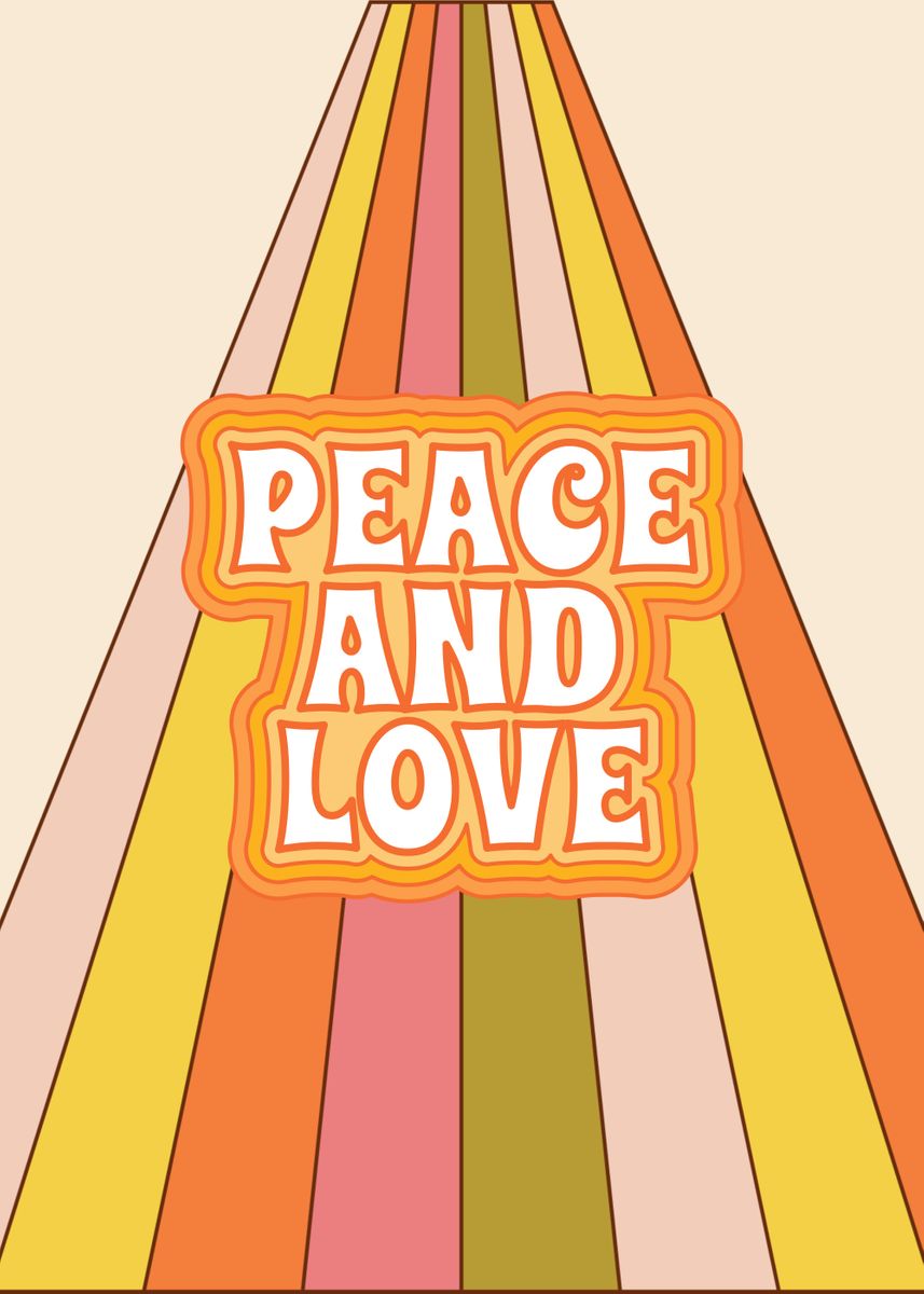 'Peace and Love Hippie' Poster, picture, metal print, paint by ...