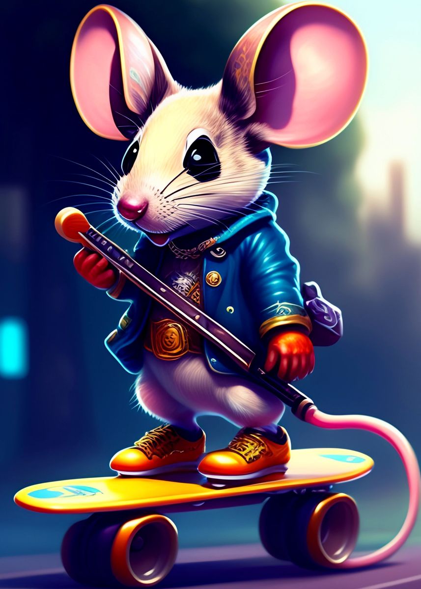'BIG EARED MOUSE' Poster, picture, metal print, paint by LuckStory ...