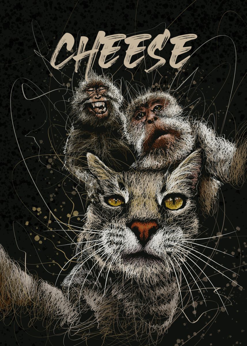 'Cheese selfie with us' Poster, picture, metal print, paint by yunur ...
