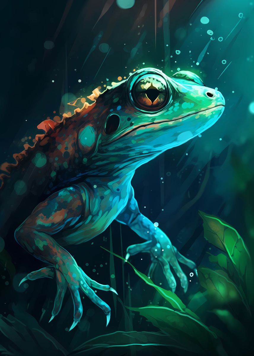 'Salamander Pretty' Poster, picture, metal print, paint by Pixel ...