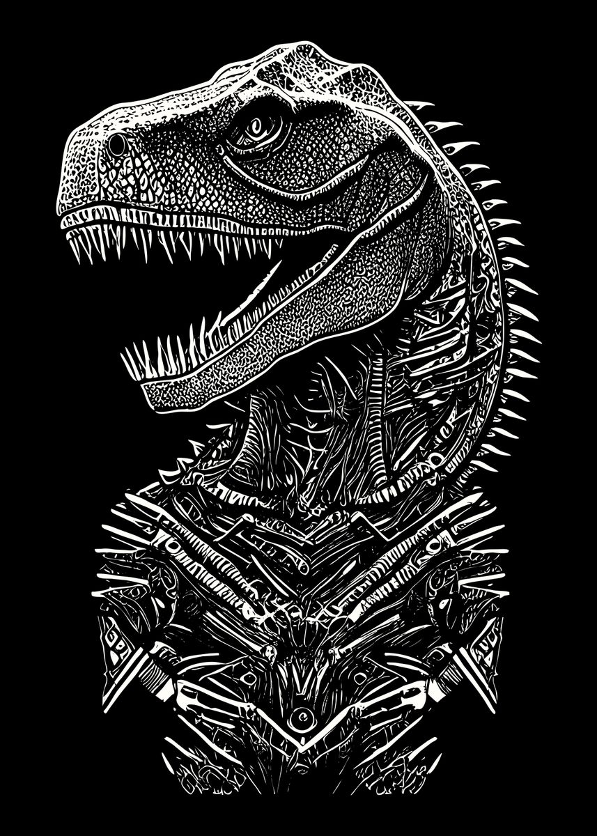 'Gothic Dinosaur' Poster, picture, metal print, paint by TMBTM | Displate
