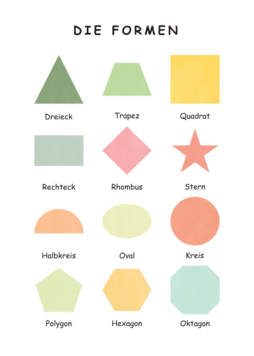 'Kinderzimmer Die Formen' Poster, picture, metal print, paint by ...