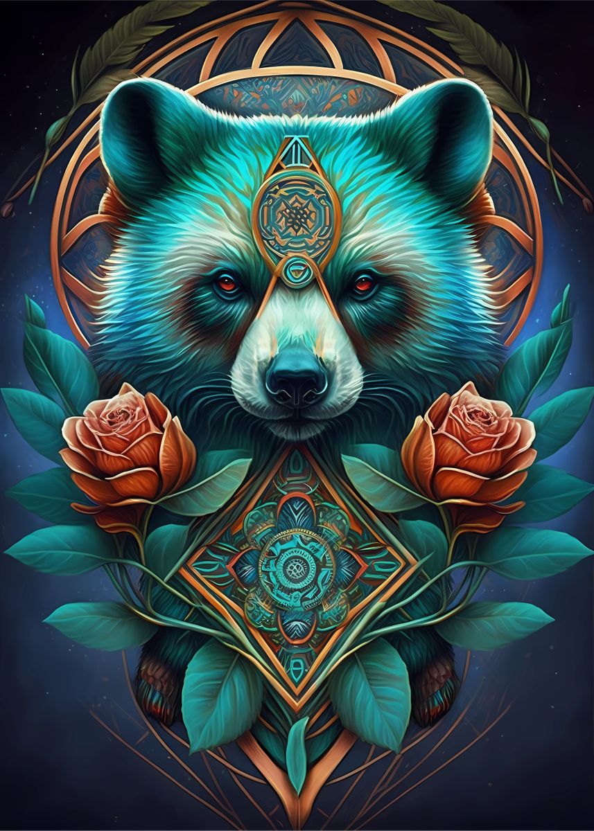 'Panda Mythical realm' Poster, picture, metal print, paint by Rhyan ...