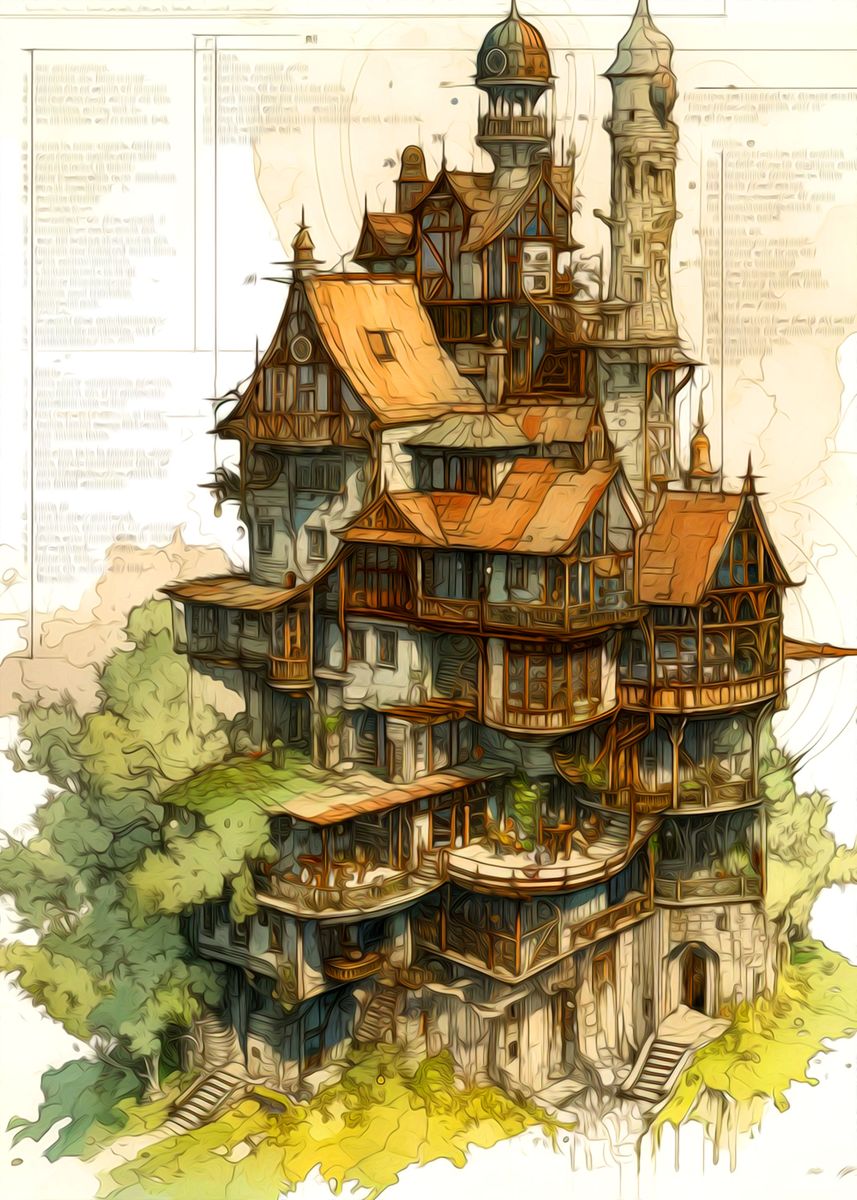 'Castle Painting' Poster, picture, metal print, paint by berry nguyen ...
