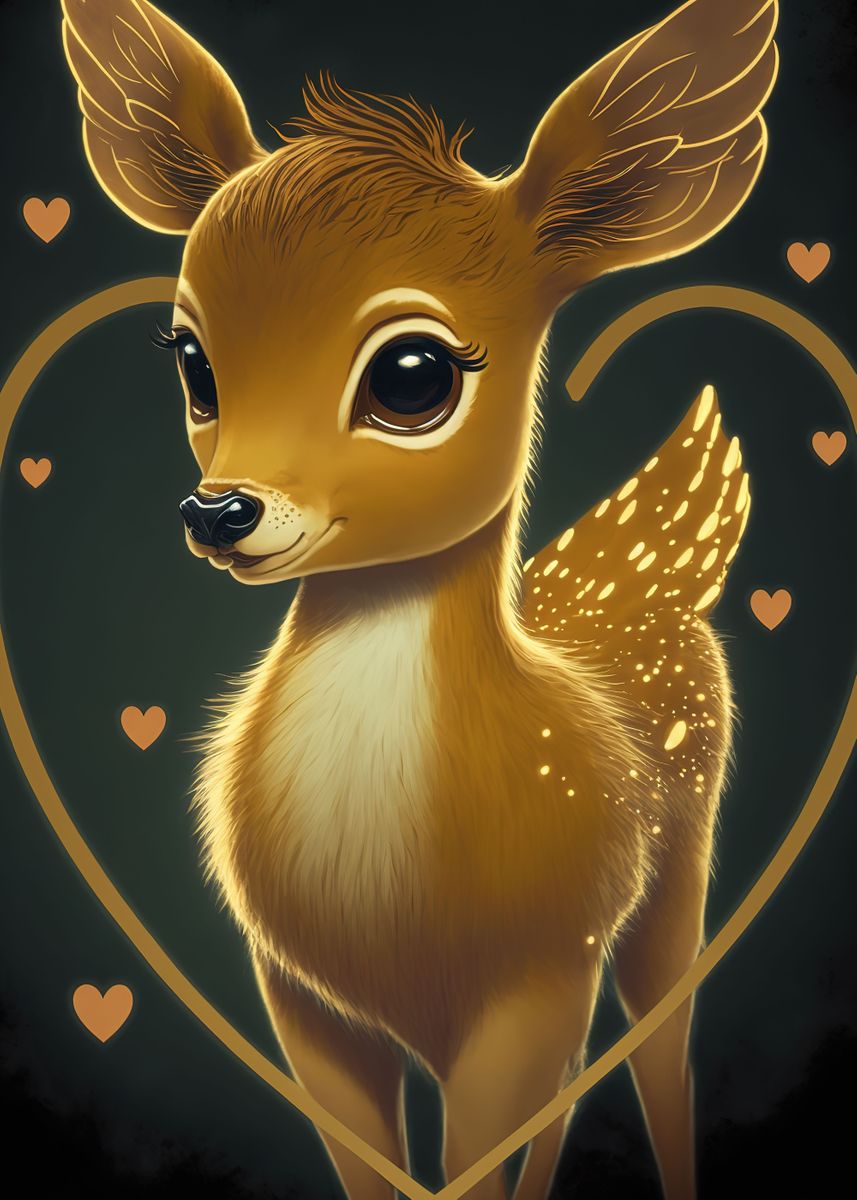 'cute Fawn ' Poster, picture, metal print, paint by laney tess | Displate
