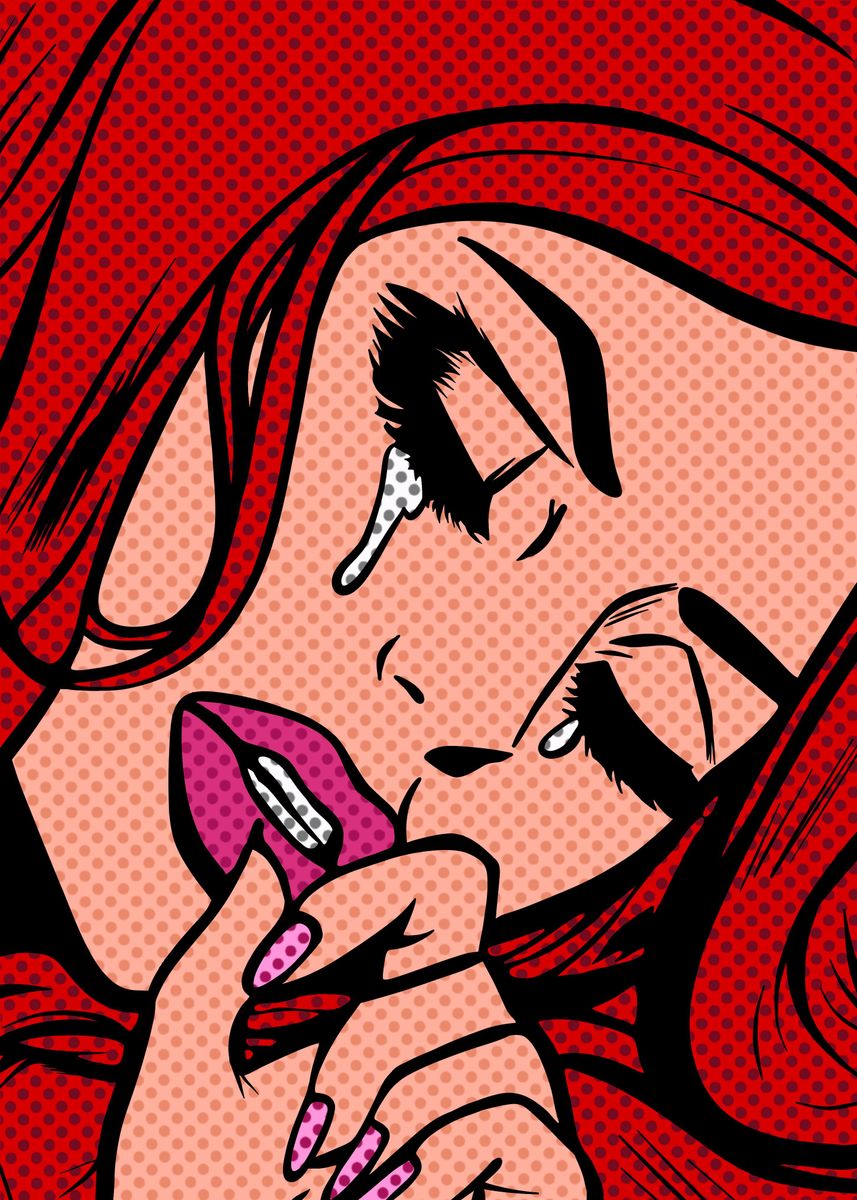 'Sad girl' Poster, picture, metal print, paint by Mild pic | Displate