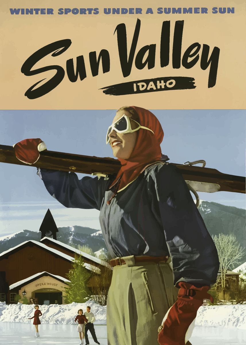'Sun Valley Idaho Poster' Poster, picture, metal print, paint by Don ...