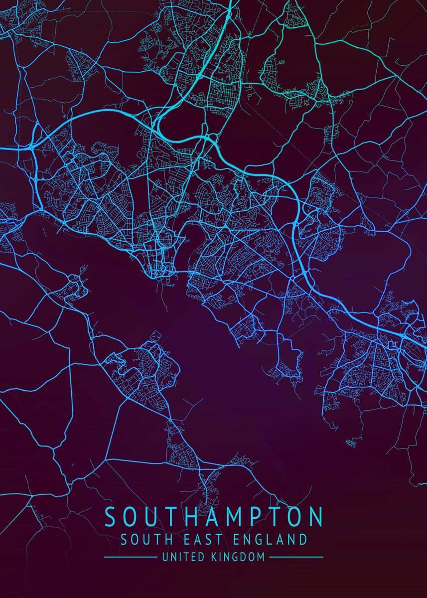 'Southampton UK City Map' Poster by Gigi Bgm | Displate