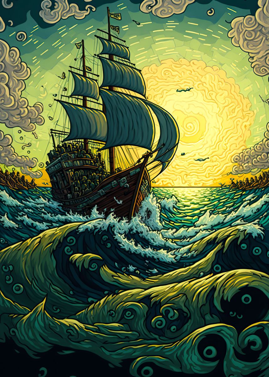 'Pirate ship' Poster by Ahmet Thorpe | Displate