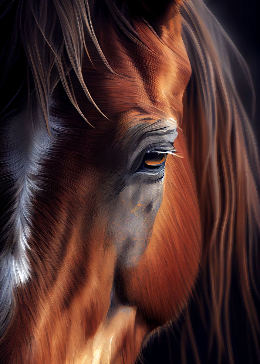'Horse Animal' Poster, picture, metal print, paint by DecoyDesign ...