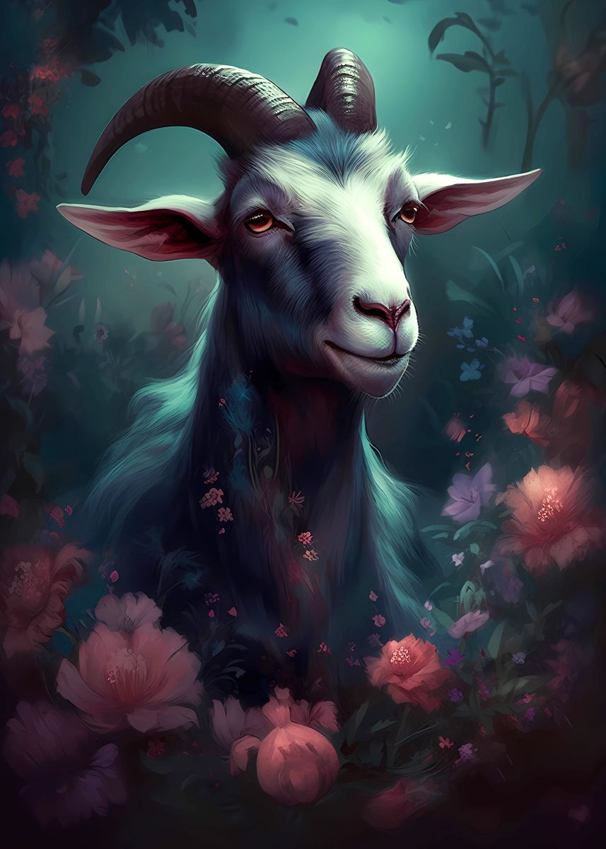 'Goat Enchanted isle' Poster, picture, metal print, paint by Diyonna ...
