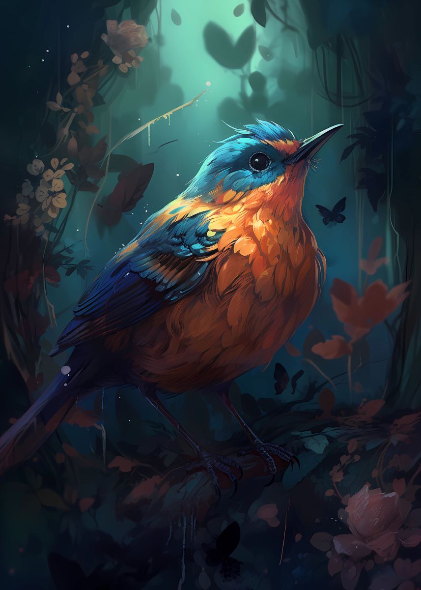 'Warbler Fiction' Poster, picture, metal print, paint by Lilianna ...