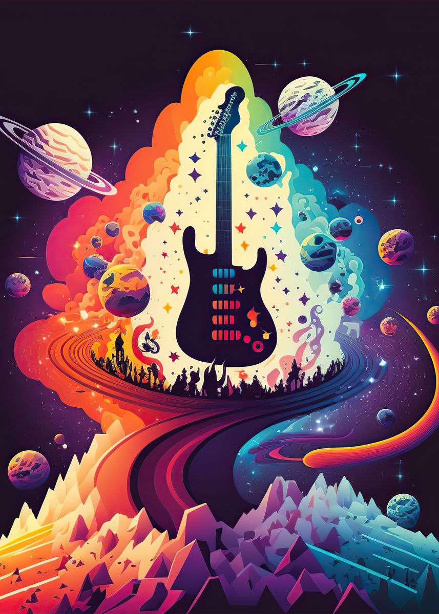 'Guitar' Poster by Yannis Denton | Displate