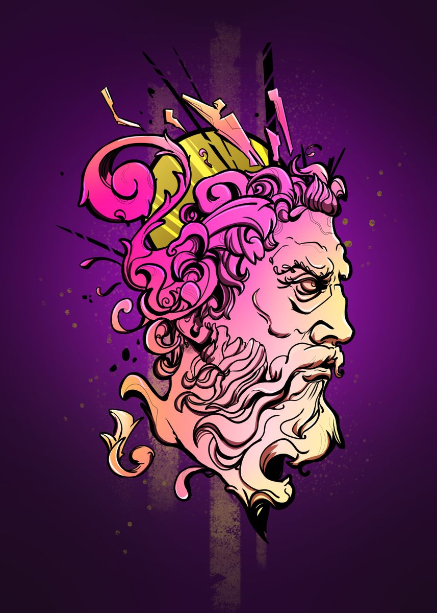 'Greek Statue Vaporwave' Poster by Atanas Popovski | Displate