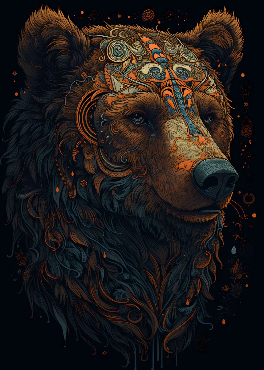 'Bear Imaginary' Poster, picture, metal print, paint by Daxen Nairy ...