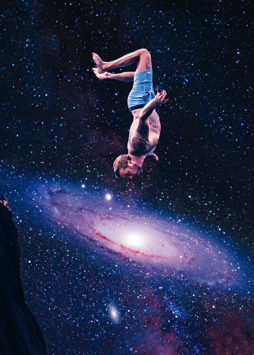 'Jumping in outer space' Poster, picture, metal print, paint by Yasmine ...