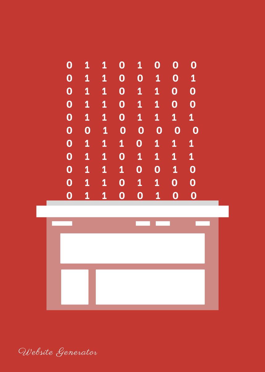 'Code Binary Website' Poster, picture, metal print, paint by Wisnu ...