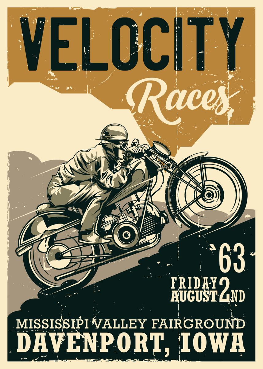 'Retro Velocity' Poster, picture, metal print, paint by 3am | Displate