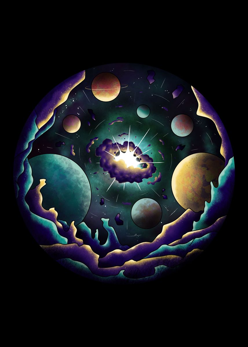 'Supernova' Poster, picture, metal print, paint by ArtNinja | Displate