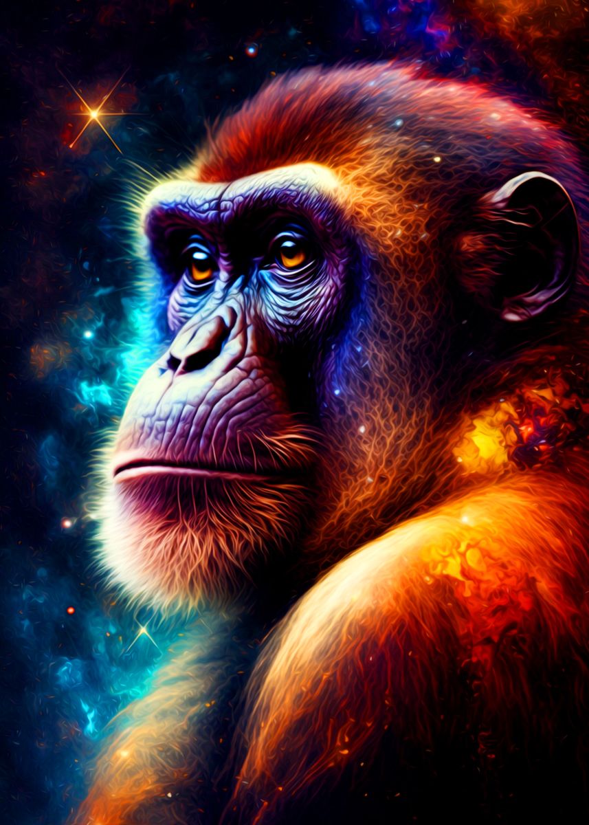 'Gorilla' Poster, picture, metal print, paint by Tiker Arts | Displate