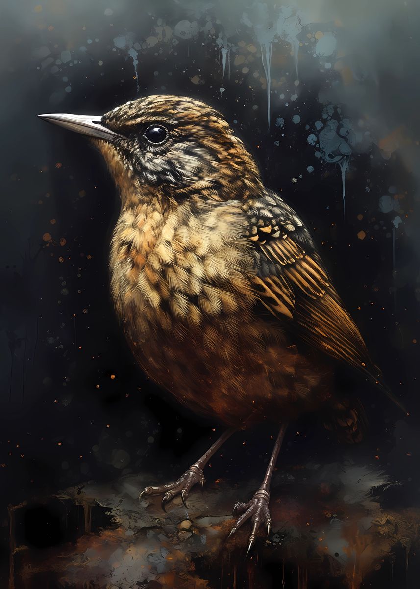 'Wren Quaint' Poster, picture, metal print, paint by Adrie Cuomovomp ...