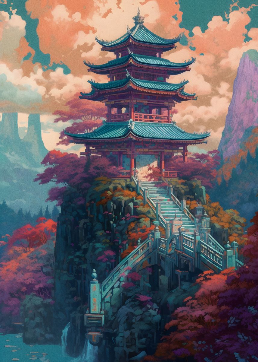 'Spiritual castle' Poster by Muhammad Irsan | Displate