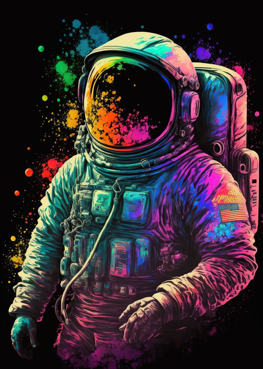 'Psychedelic Astronaut' Poster, picture, metal print, paint by Yannis ...