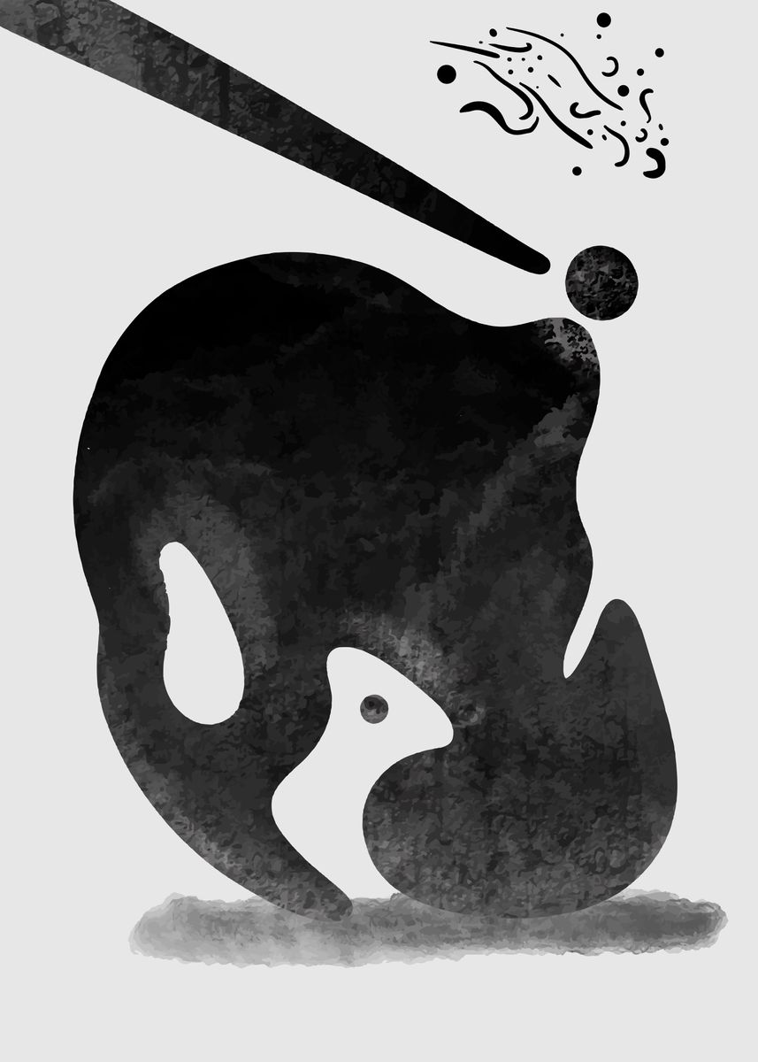 'Abstract Art Black Ink' Poster, picture, metal print, paint by Pucaaa ...