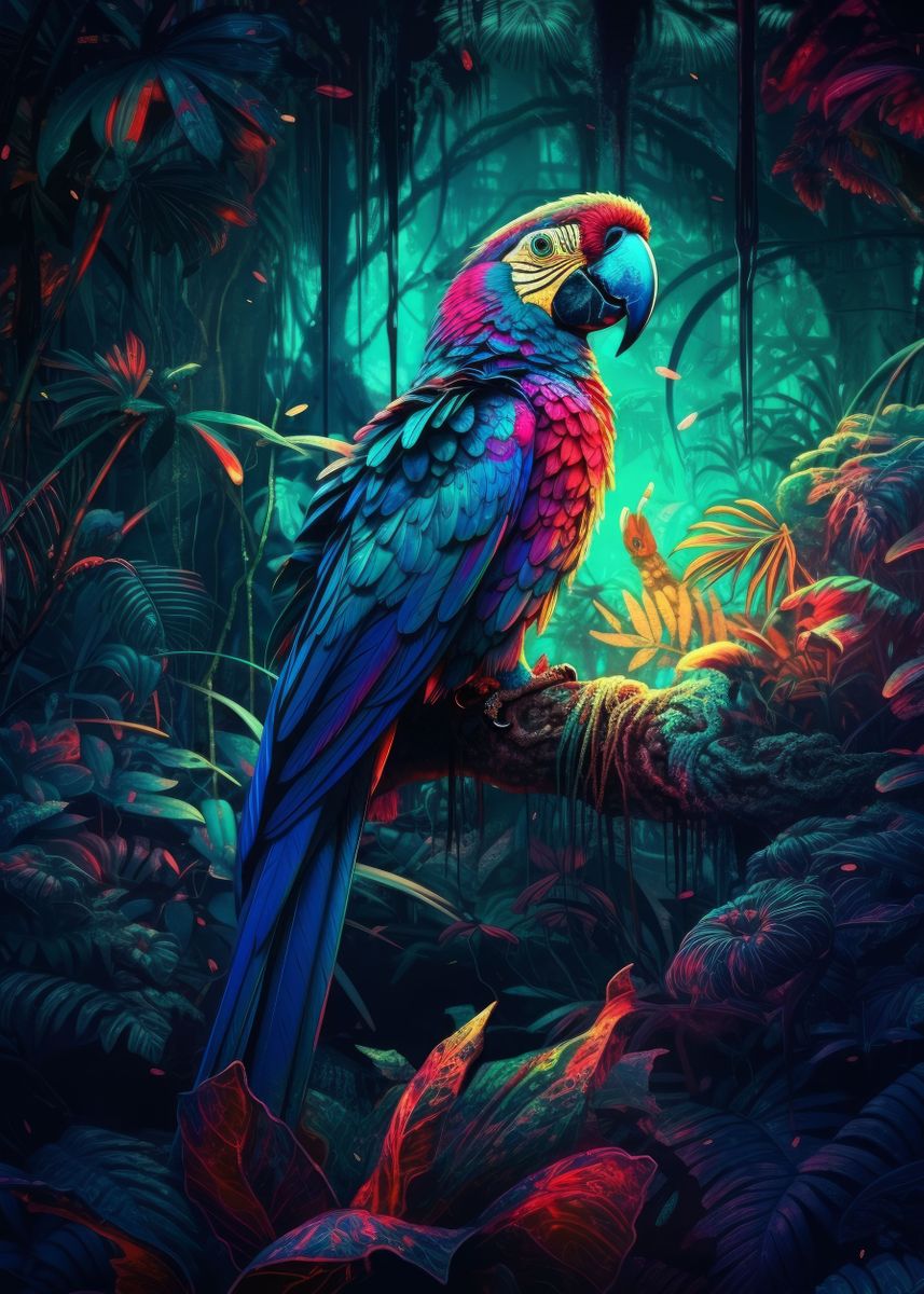 'Psychedelic Jungle' Poster, picture, metal print, paint by BnWDesigner ...