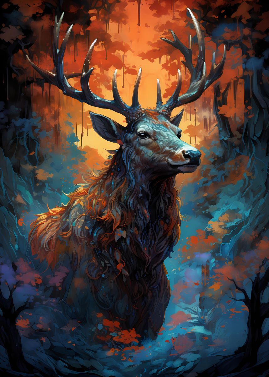 'Moose Fantasyland' Poster, picture, metal print, paint by Callum ...