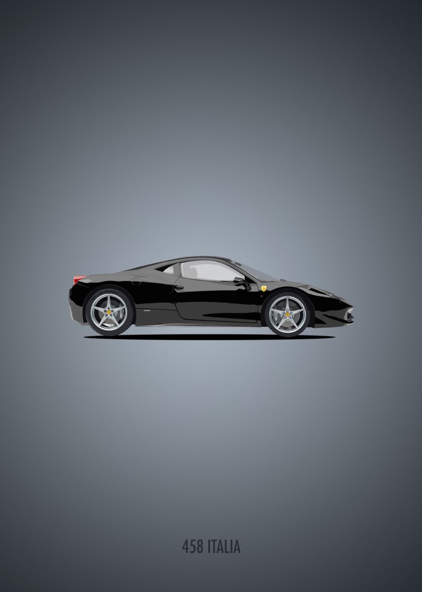 'Ferrari 458 Italia' Poster, picture, metal print, paint by Full ...