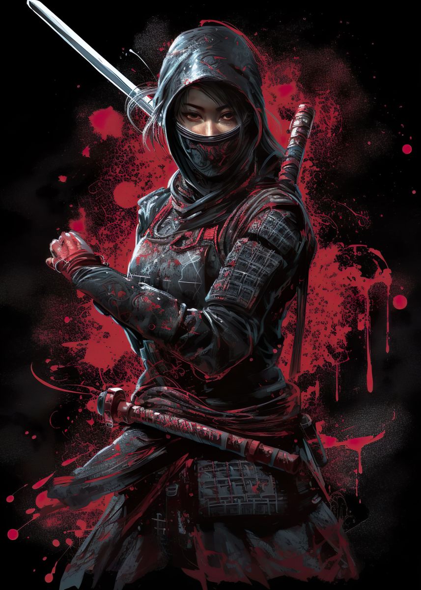 'Women samurai' Poster, picture, metal print, paint by ...